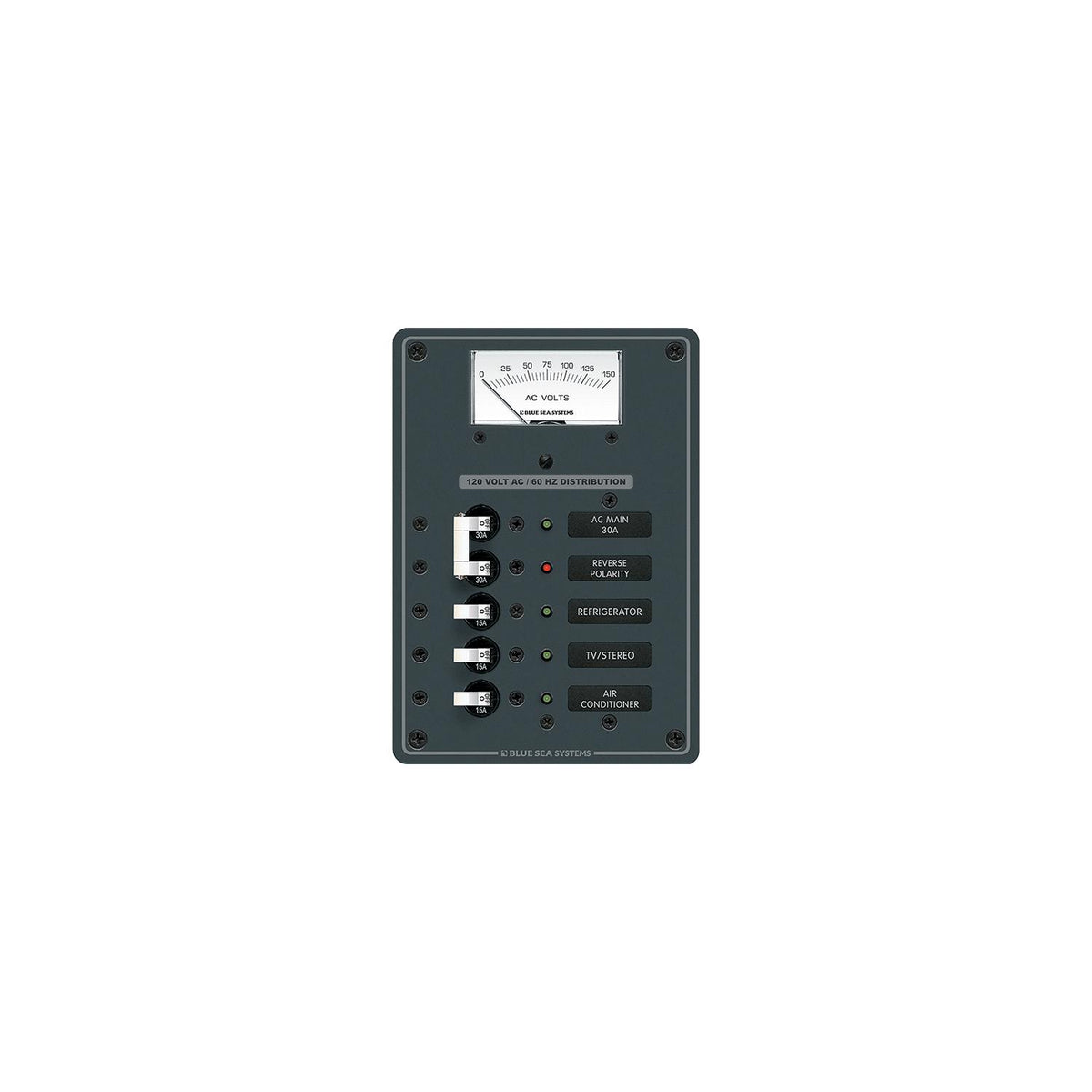 Blue Sea Systems 8043 Traditional Metal Circuit Breaker Panel - AC Main ...