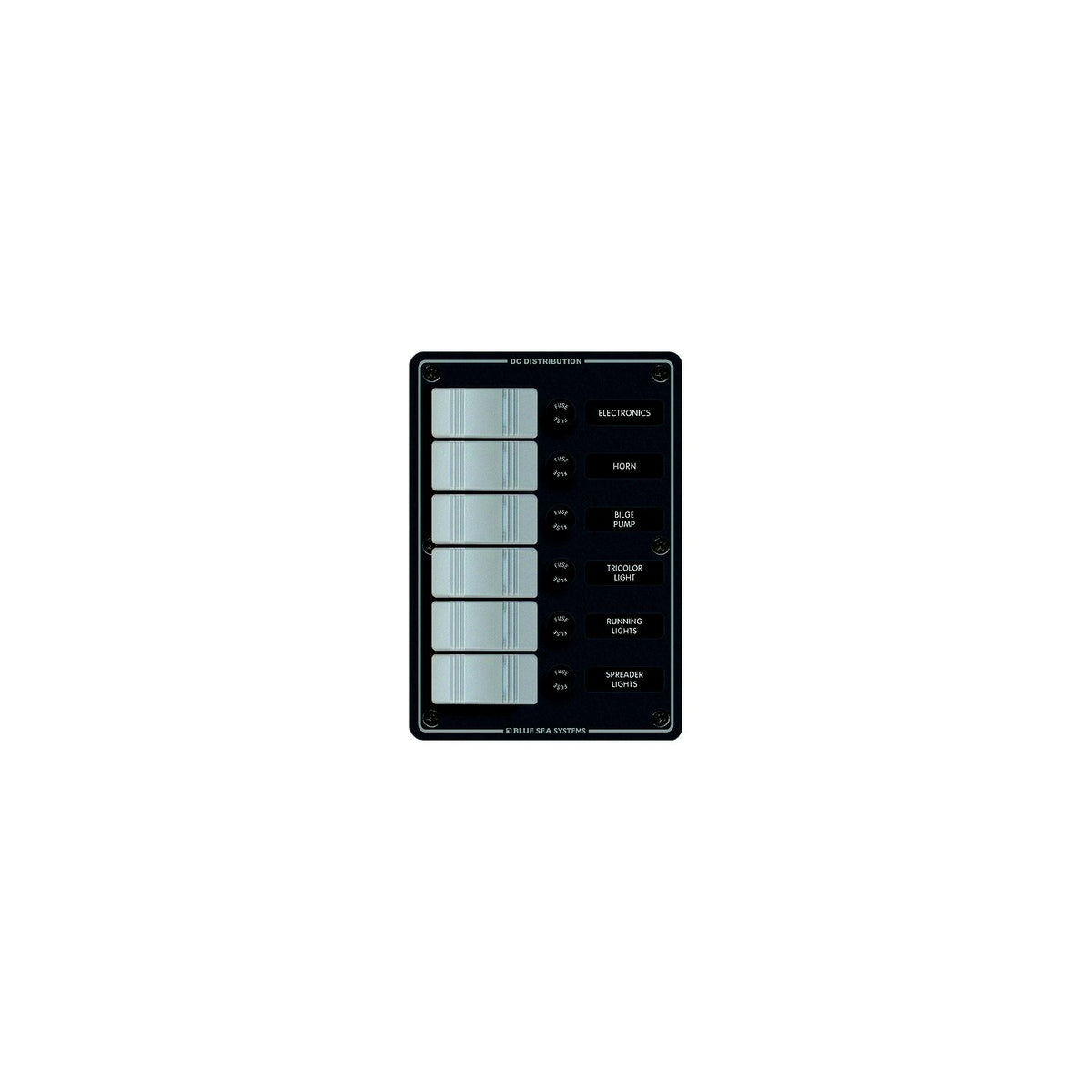 Blue Sea Systems 8053 Contura Water Resistant 12V DC 6 Position Panel ...