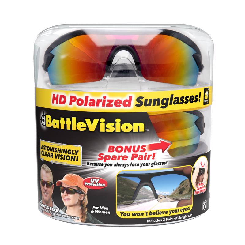 Atomic Beam Battle Vision Hi-Tech HD Polarized Sunglasses Polymer 2 pk ...