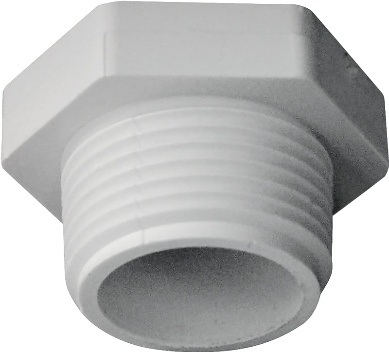 IPEX 435624 Pipe Plug, 1 in, MPT, PVC, White, SCH 40 Schedule ...