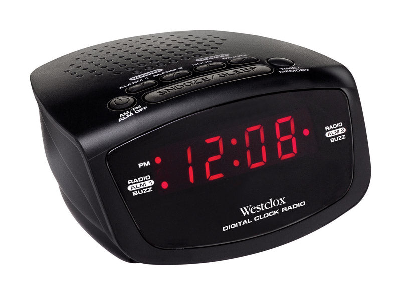 Westclox Black AM/FM Clock Radio Digital Plug-In – Mrosupreme.com