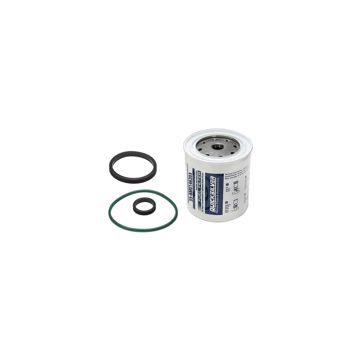Quicksilver 8M0146203 Water Separating Fuel Filter Element w/o Bowl, S ...