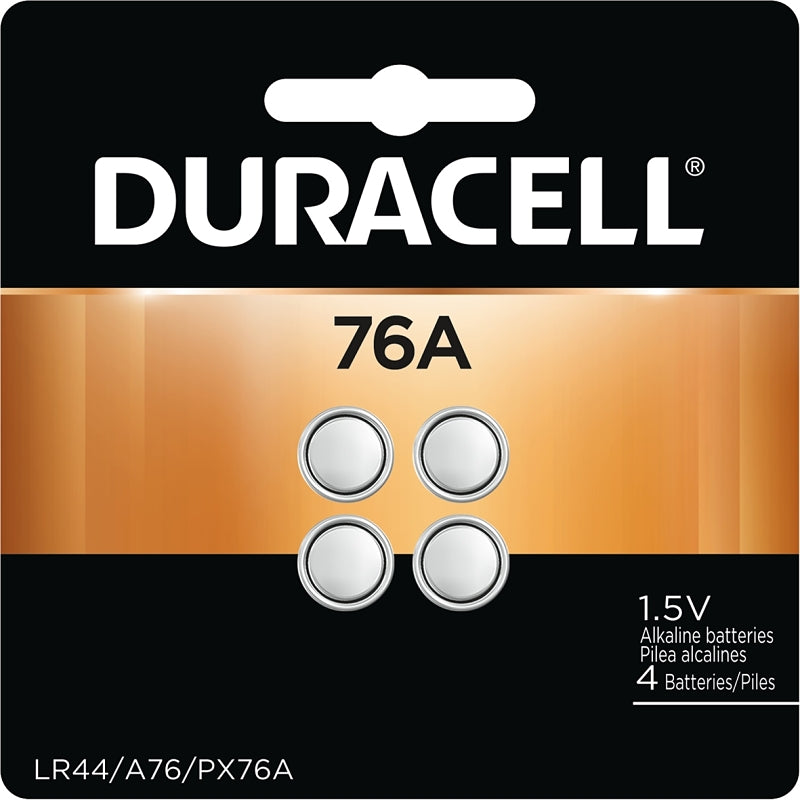 Duracell 76AB4PK Battery, 1.5 V Battery, 110 mAh, LR44 Battery ...