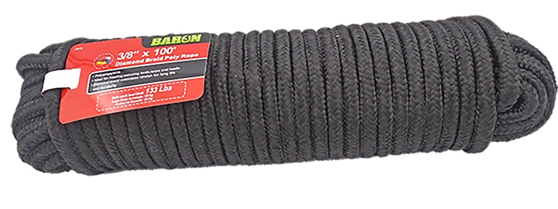 Baron 29878 Rope, Diamond Braided Rope Construction, 3/8 in Dia, 100 ft ...