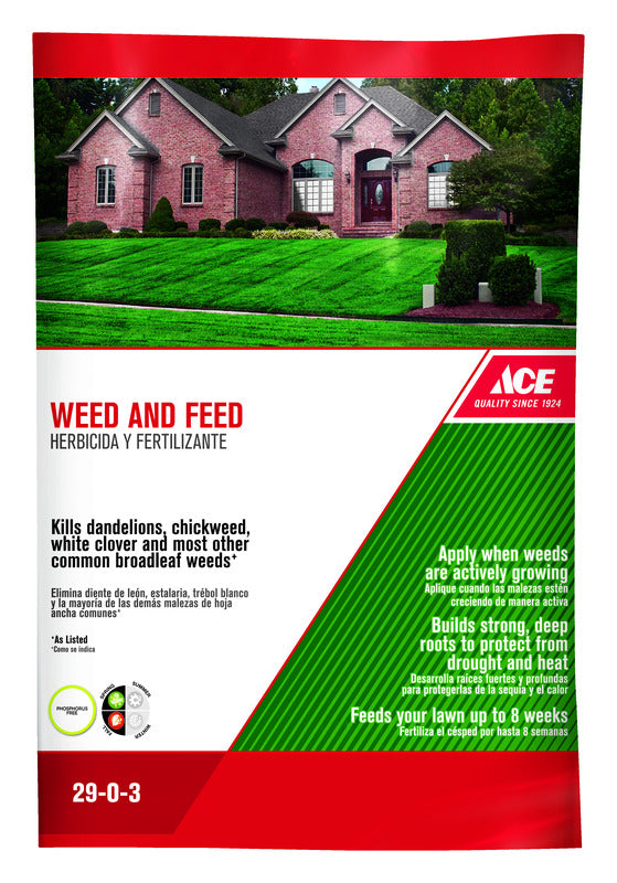 Ace Weed & Feed Lawn Fertilizer For All Grasses 15000 sq ft ...