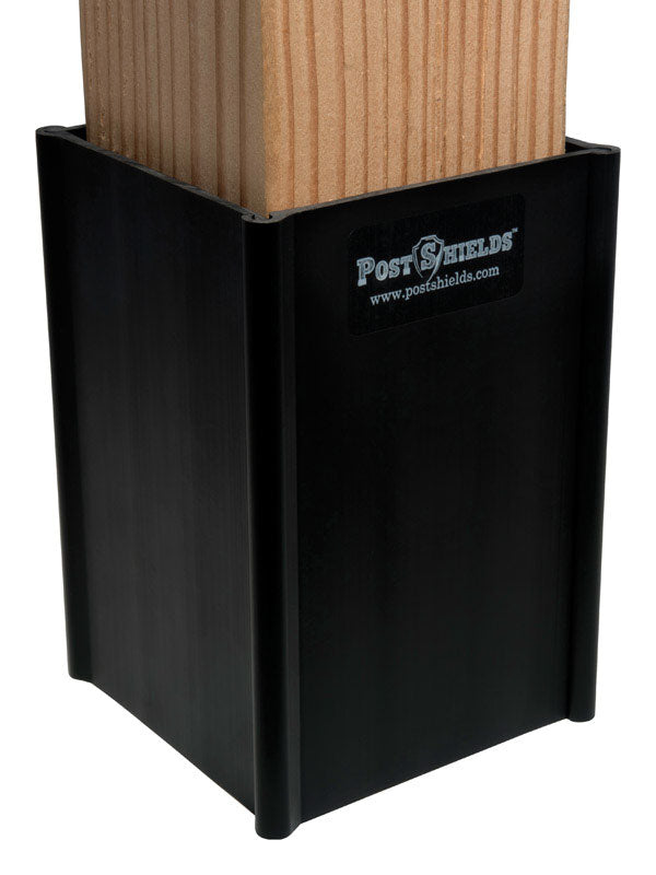 Post Shields Inc. 6 in. H X 4 in. W X 4 in. L Plastic Black Fence Post ...