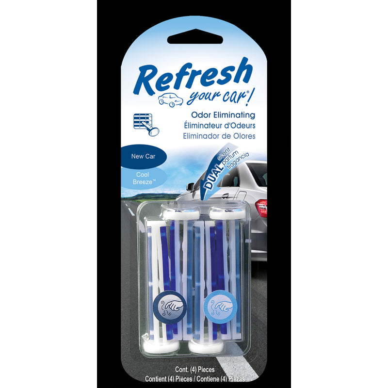 Refresh Your Car! New Car /Cool Breeze Scent Car Vent Clip 0.7 oz Soli ...