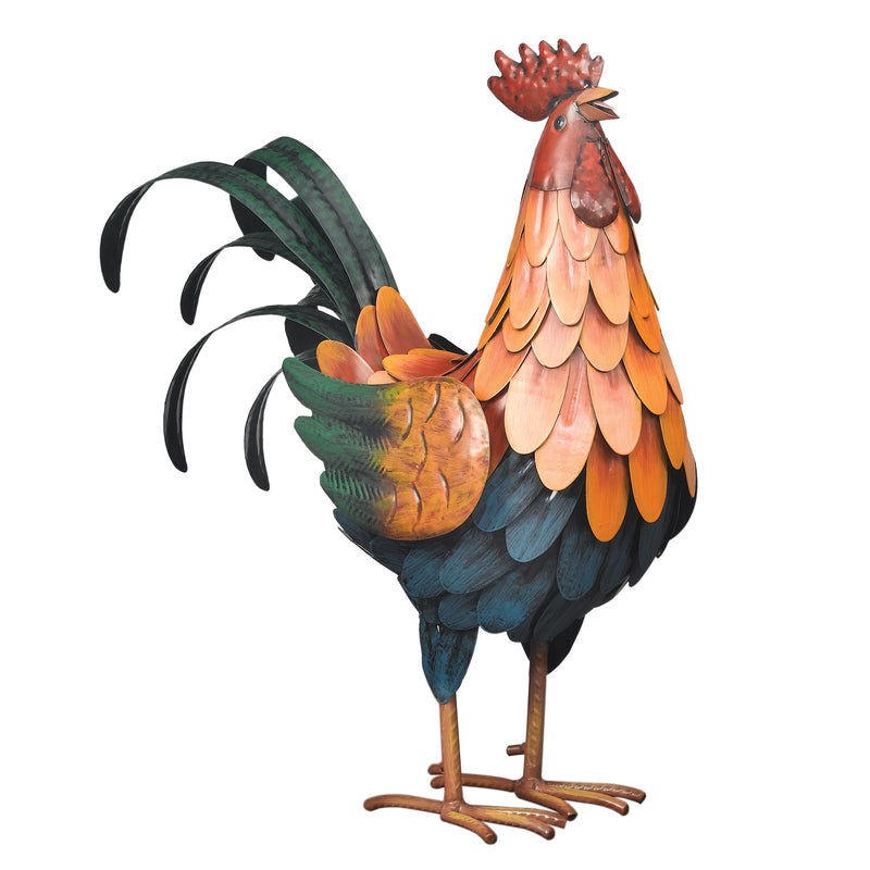 Regal Art & Gift Multicolored Metal 15.75 in. H Golden Rooster Statue ...
