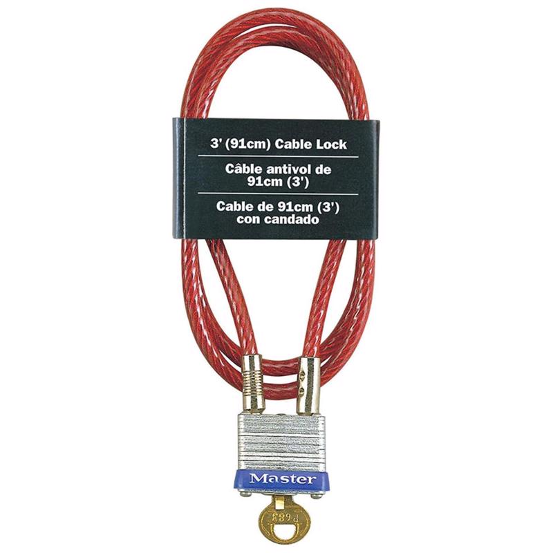 Master Lock 3/16 in. D X 36 in. L Vinyl Coated Steel Locking Cable ...
