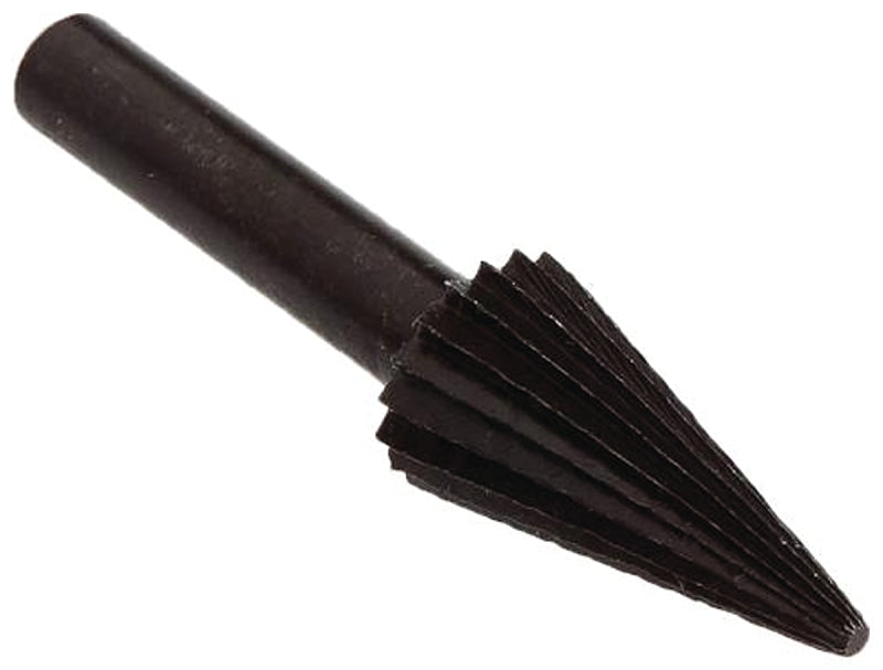 Forney 60074 Conical Shaped Rotary File, 1/2 in Dia Cutting, 1/4 in Di ...