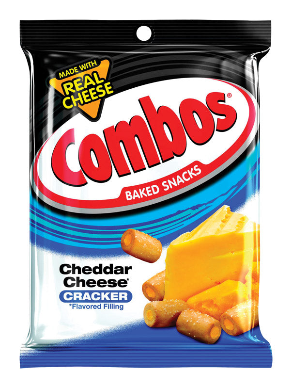 Combos Baked Snacks Cheddar Cheese Filled Crackers 6.3 oz Packet, Pack ...