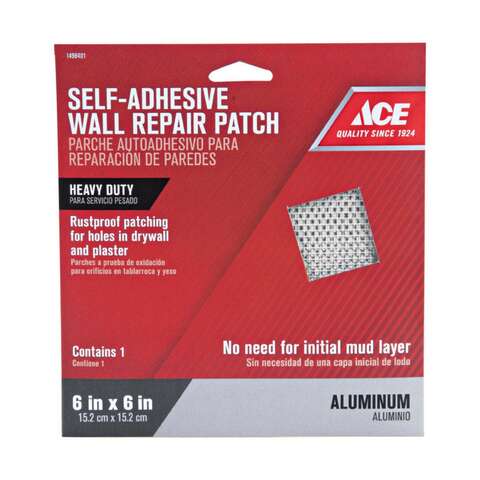 Ace 6 in. L X 6 in. W Reinforced Aluminum Silver Self Adhesive Wall Re ...